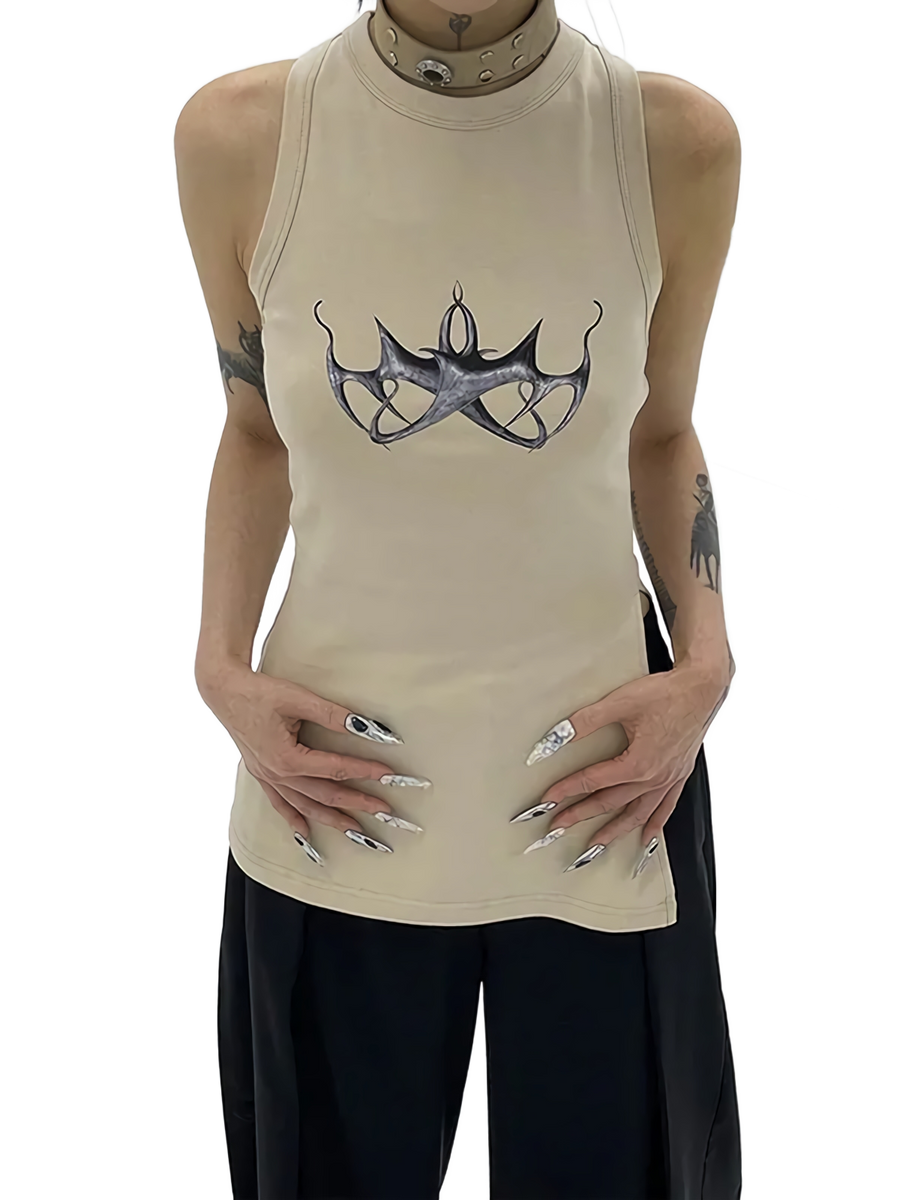 Irregular Cut Cyber Slit Tank Top | DYSTOPIɅN ™️ – DYSTOPIɅN