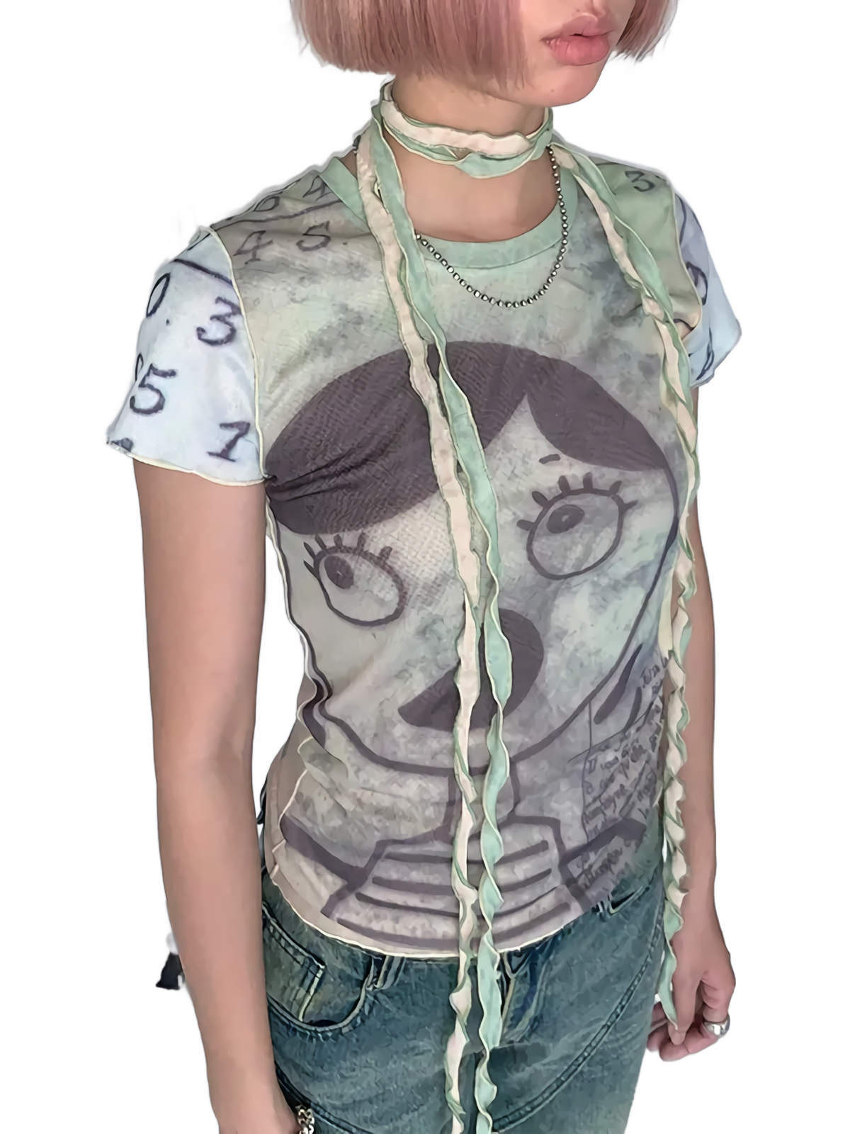 'Expression' Stylized Graphic Mesh Tee | DYSTOPIɅN ™️ – DYSTOPIɅN