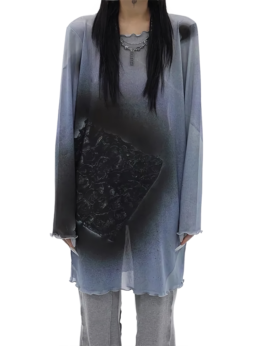 Soft Draped Minimalist Mesh Tunic | DYSTOPIɅN ™️ – DYSTOPIɅN