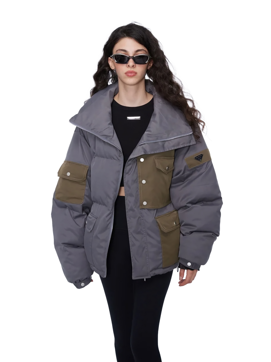 'Frostbite' Patchwork Puffer Jacket | DYSTOPIɅN ™️ – DYSTOPIɅN