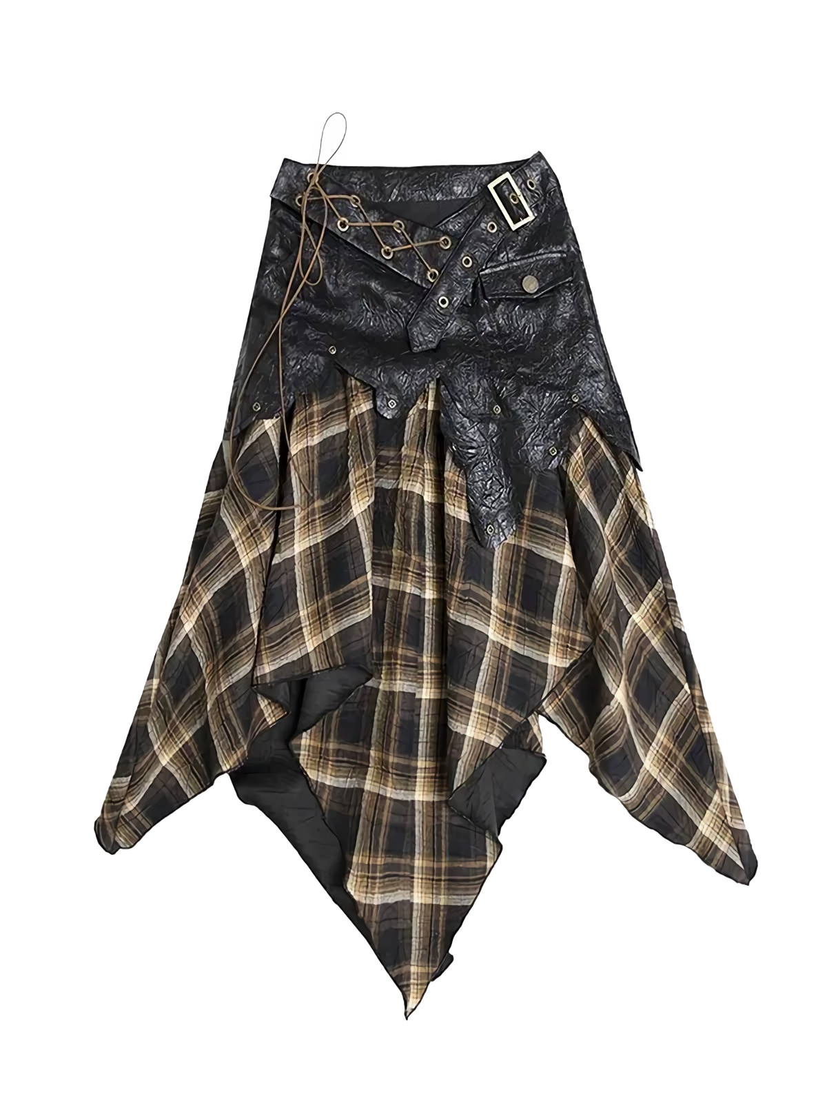 Rebel Threads Mid-Calf Patchwork Skirt | DYSTOPIɅN ™️ – DYSTOPIɅN