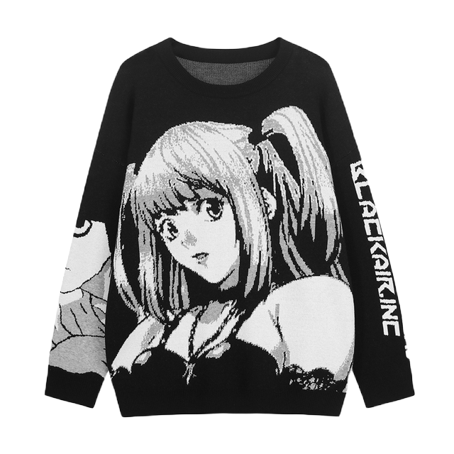 Death Note Aesthetic Knit Sweater | DYSTOPIɅN ™️ – DYSTOPIɅN