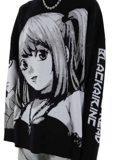 Death Note Aesthetic Knit Sweater | DYSTOPIɅN ™️ – DYSTOPIɅN